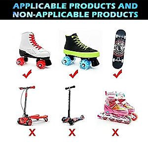 hlaill Roller Skate Wheels Luminous Light Up, with Bearings Outdoor Installed 4 Pack - Roller Skate Wheels for Double Row Skating and Skateboard 32mm x 58mm