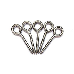 Goyunwell Stainless Steel Screw Eyes for Wood 10pcs Eye Hook Screw in Heavy Duty Anti Rust Eye Wood Screws Large Eye Hooks Screw Eyes Eyebolts (M6 3-1/8 inch (80mm)