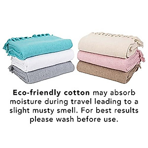 Arkwright Common Ground Solid Throw Blanket - (Pack of 12) All Season Reversible Cotton Luxury Hotel Quality, Soft and Warm, Sundry Blankets for Bed, Camping, Sofa Chair, 50 x 70 in, Aqua