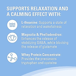 Nutramax Solliquin Calming Behavioral Health Supplement for All Dogs Over 8lbs - With L-Theanine, Magnolia / Phellodendron, and Whey Protein Concentrate, 60 Chewable Tablets