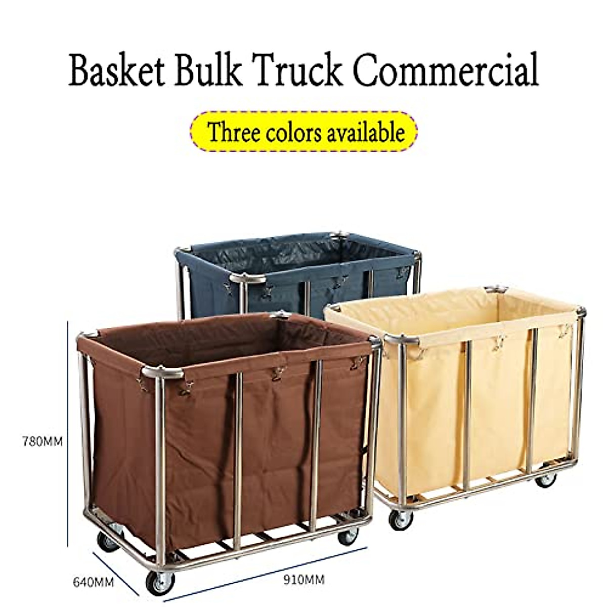 XIJIXILI Industrial Laundry Cart with Wheels 330lb Commercial 12 Bushel Laundry Hamper Sorters Large Waterproof Laundry Basket Heavy Duty For Home Laundry Organizer and Storage