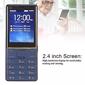 S475 2G Senior Cellphone, Unlocked Cellphone for Seniors, 2.4in Screen, 3 SIM Cards, Long Standby, Clear Sound, SOS Function, Multiple Functions, Easy to Use (US Plug 100-240V)