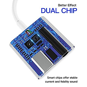 Headphone Adapter(2pack)Compatible with Lightning to 3.5mm AUX Audio Jack and Charger Dongle Earphone Splitter Compatible for iPhone 11 12 pro xs xr x 8 for Ipad Converter charging connector for Apple