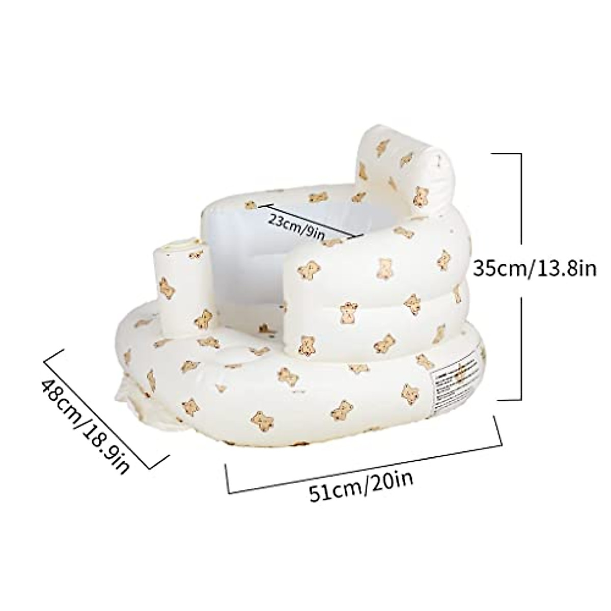 Mink Baby Inflatable Seat for Babies 3-36 Months, Built in Air Pump Infant Back Support Sofa, Infant Support Seat Toddler Chair for Sitting Up, Baby Shower Chair Floor Seater Gifts (Tiger)