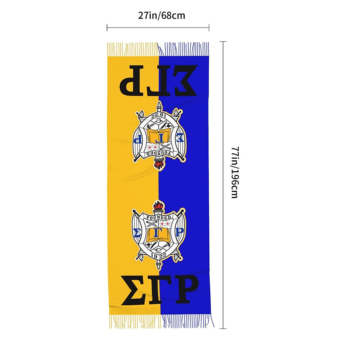 LeRayal Sigma Gamma Rho Scarf Sorority Gifts for Women Gift for GirlsPerfect Winter Warm Long Large Scarves With Tassel 1922, One Size