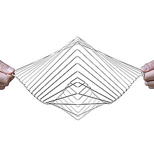 Atellani Square Wave | The Mesmerizing Kinetic Wind Spinner | Magical Calming Art Piece by Ivan Black (Silver)