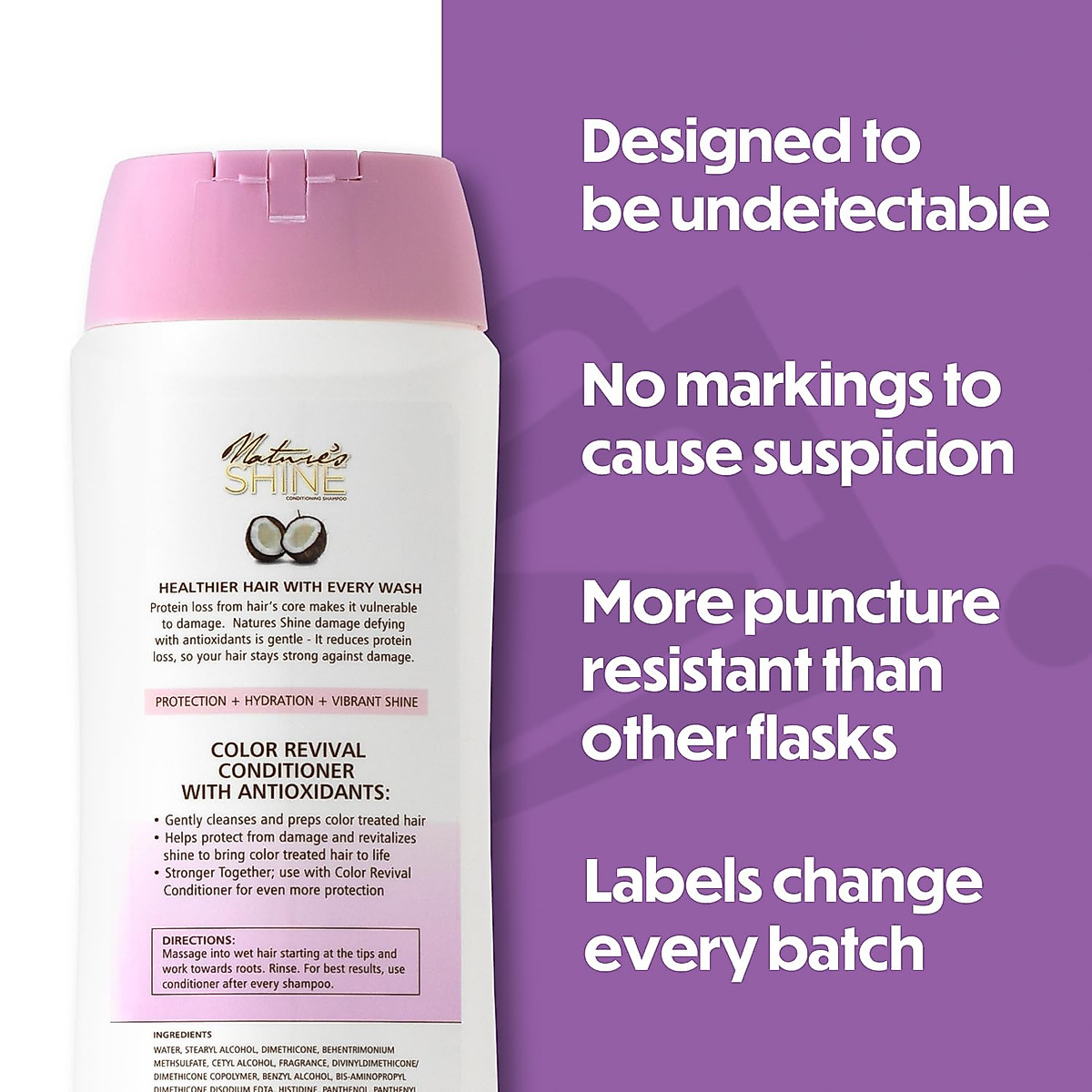 ShampBooze II Fake Shampoo Bottles | Flasks for Liquor Disguise | Plastic Flask for Liquor | Booze Smuggling Containers for Cruises | Alcohol Hidden Container | Secret Bottle | Two Shine 17oz Bottles