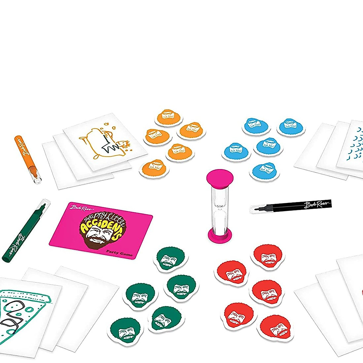 Big G Creative: Bob Ross Happy Little Accidents Game, Social Party Game for Friends and Family, 15 Minute Play Time, for 3 to 6 Players, Ages 10 and up