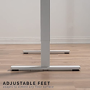 VIVO Electric Stand Up Desk Frame Workstation, Frame Only, Single Motor Ergonomic Standing Height Adjustable Base with Memory Controller, White, DESK-V100EWY