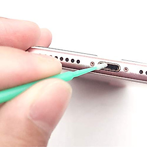 100 Pack Phone Charge Port Cleaning Tool kit,Bendable Mini Soft Round Brushes Cleaner Compatible with iPhone 11 Pro Speaker Tablet Camera Laptop Computer Smartphone