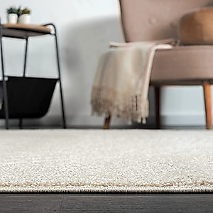 Abani Nuevo Collection Area Rug - Transitional Beige/Cream Design -5'3" x 7'6" - Easy to Clean - Durable for Kids & Pets - Non-Shedding - Medium Pile - Soft Feel - for Living Room, Bedroom
