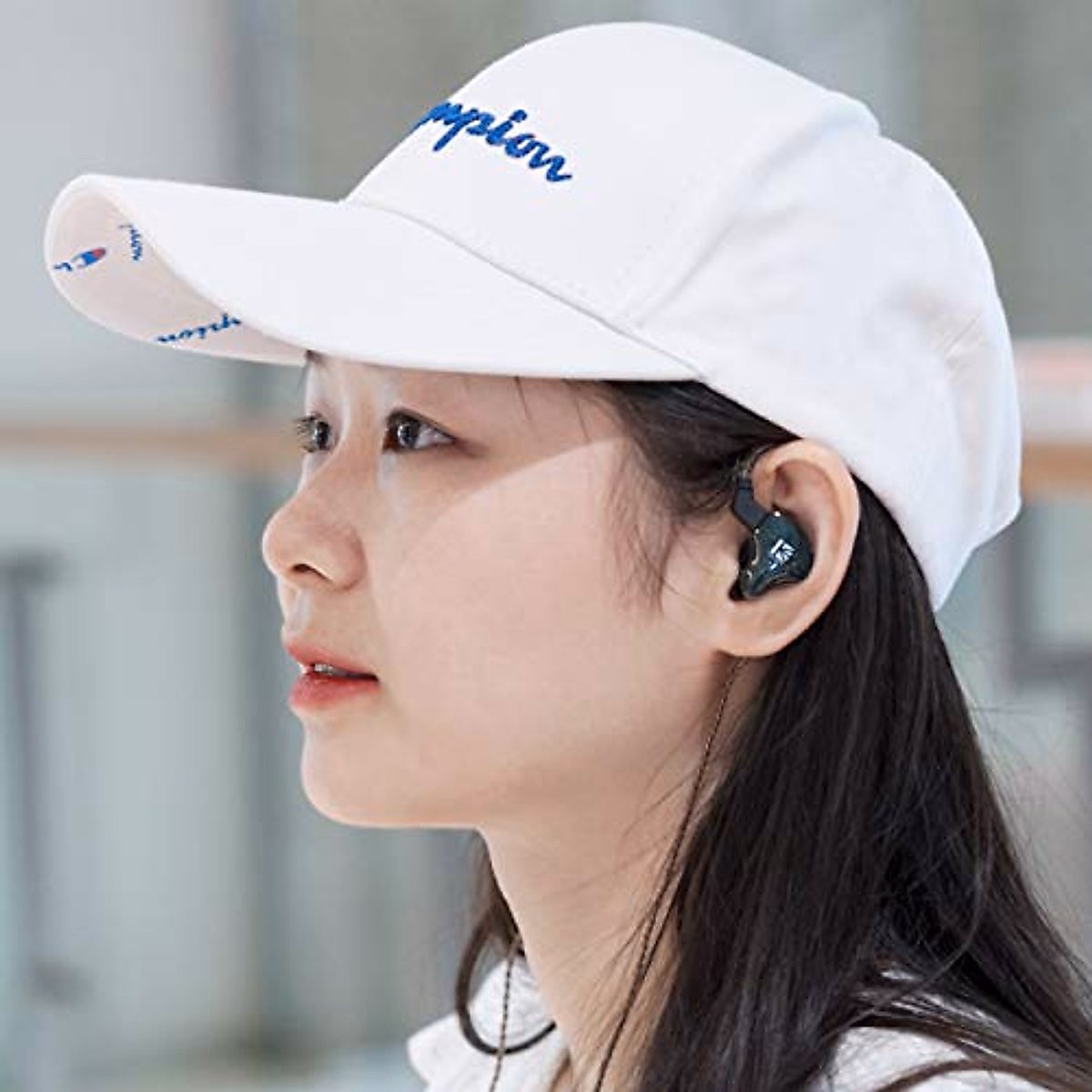 YINYOO KBEAR KS2 Earphones Stereo Bass in Ear Headphone, HiFi Over Ear Earbud in Ear for Drummers Noise Cancelling 1BA 1DD Hybrid IEM with Removable Cable for Running Walking (with mic, KS2 Black)