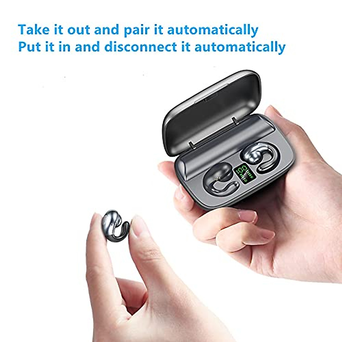 WPOW Open Ear Headphones,Sport Earbuds,Sport Headphones,Open Earbuds,Wireless Earbuds Mini for Cycling Driving, Open earplugs, Running Earbuds