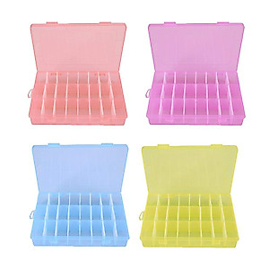 Plastic Storage Box, 4 Plastic Storage Box Plastic Storage Container Plastic Beads Rings Earrings[4pcs]