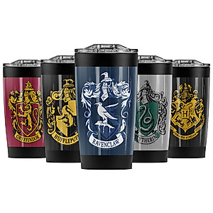 Logovision Harry Potter Ravenclaw Crest Stainless Steel Tumbler 20 oz Coffee Travel Mug/Cup, Vacuum Insulated & Double Wall with Leakproof Sliding Lid | Great for Hot Drinks and Cold Beverages