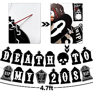 Black Death to My Twenties Banner, 30th Birthday Banner, Death to My 20s, Rip to My 20s Banner, Funeral for My Youth 30th Birthday for Women Lady Man 30th Birthday Party Decorations