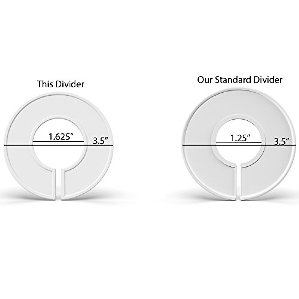 discount sizing Round Rack Size Divider - Larger Inside Diameter- Blank White (100)