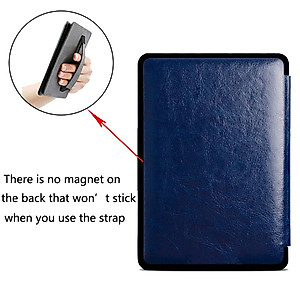 ISeeSee All-new Kindle Paperwhite Water-Safe Fabric Cover (10th Generation-2018),Holding Case PU Leather E-Reader Smart Cover with Auto Sleep/Wake for Amazon All-New Kindle Paperwhite 2018 DarK Blue