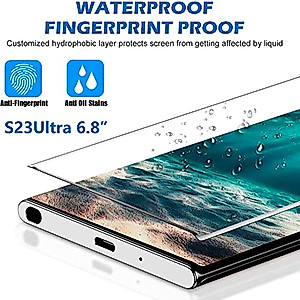 [3+2 Pack] Galaxy S23 Ultra Screen Protector,HD Clear Tempered Glass, Scratch Resistant, Bubble-Free, Camera Lens Protector, Samsung Galaxy S23 Ultra 5G 6.8 Inch Screen Protector Support Fingerprint Unlock