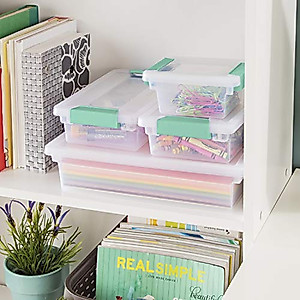 Sterilite 19618606 Small Clip Box, Clear Lid & Base w/Colored Latches