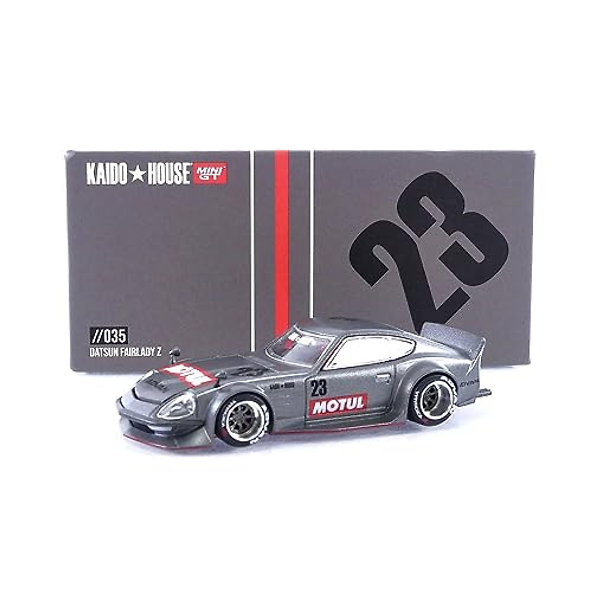 Datsun Fairlady Z RHD (Right Hand Drive) #23 Dark Gray Metallic Advan (Designed by Jun Imai) Kaido House Special 1/64 Diecast Model Car by True Scale Miniatures KHMG035