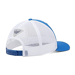 Columbia Men's PFG Fish Flag Snapback Ball Cap, Breathable, Adjustable , Vivid Blue/White