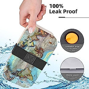 Cartoon World Map Adult Lunch Box, Bento Box, With Cutlery Set Of 3, 2 Compartments, Rectangular, Lunch Box For Adults