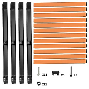 Foozet Lumber Rack Wall Mount with 3-Level 2 pairs Wood Organizer and Lumber Storage Heavy Duty Metal Wood Rack for Indoor and Outdoor,Black-Total Max Load 600lb