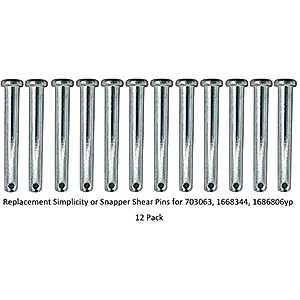 dawnow Replace 703063 1668344 1686806yp Fits Most Newer Snapper & John Deere snowthrowers Shear pin Kit (12 Pack)