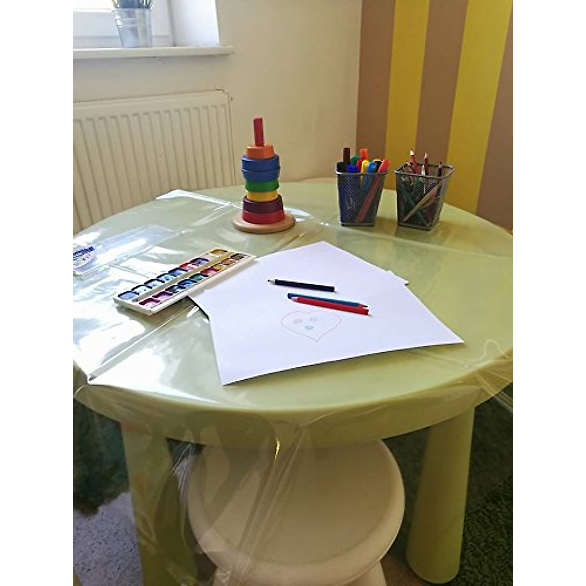 Easy Cleaning Baby Splat Mat Waterproof High Chair Floor Mat Feeding Floor Cover (Clear)