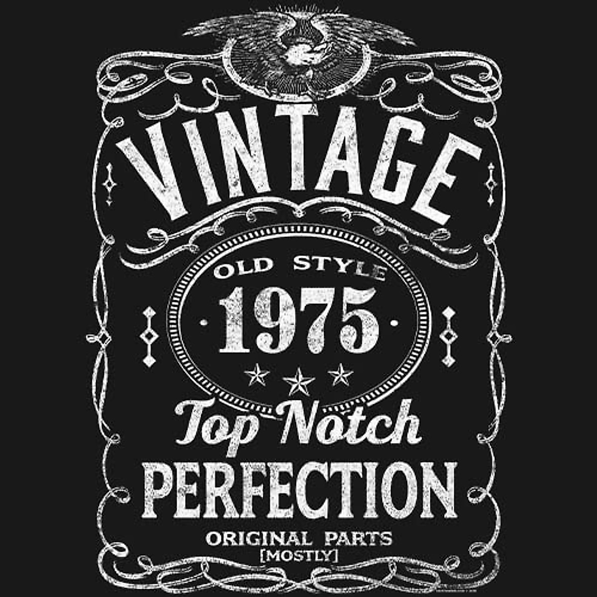 50th Birthday Gift Shirt for Men - Vintage 1975 Top Notch Perfection - Black-Md