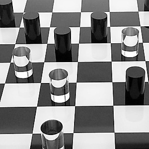 OnDisplay 3D Luxe Acrylic Checkers Set, Clear