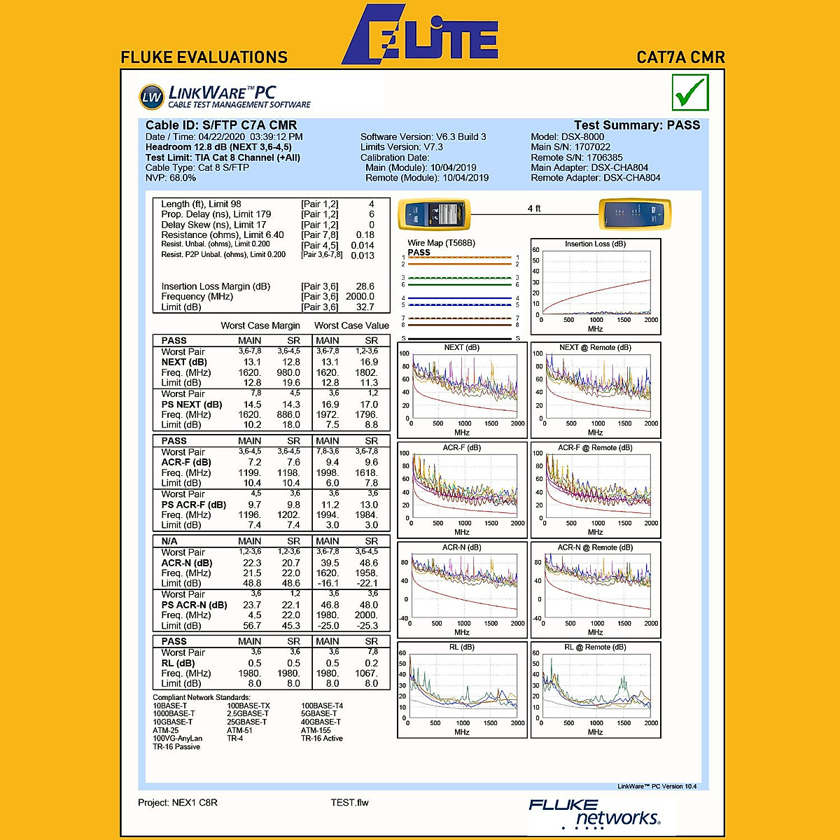 Elite CAT7A Shielded Riser (CMR), Ethernet Cable 1000ft Reel, Shielded Foil Twisted Pair (S/FTP) 23AWG, Solid Pure Bare Copper, 1000MHz, UL Certified, Easy Pull, Bulk Networking Cable - Grey