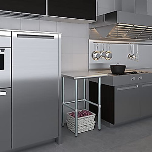 24" x 24" Open Base Stainless Steel Work Table | Residential & Commercial | Food Prep | Heavy Duty Utility Work Station | NSF