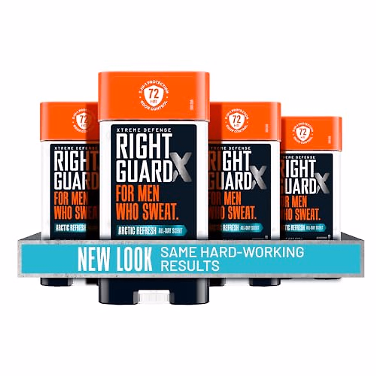 Right Guard Xtreme Defense Antiperspirant & Deodorant Gel | 5-in-1 Protection For Men | Blocks Sweat 2X Longer | 72-Hour Odor Control | Arctic Refresh Scent, 4 oz. (4 count)