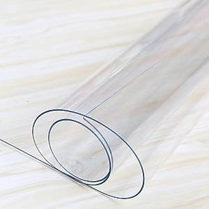 Office Chair Mat, Carpet Protector Chair Mat, Desk Mat, PVC Vinyl Floor Mat, Floor Protector, Table Protector, 0.06" Waterproof Transparent Pad for Entrance Hall Bedroom (Color : Clear)