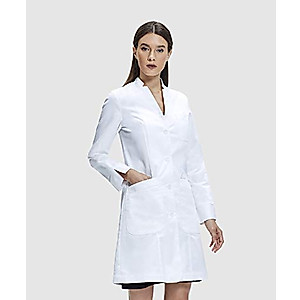 Dr. James Lab Coat Women, Tailored Fit, Fold Back Cuff, White, 35 inch Length (6)
