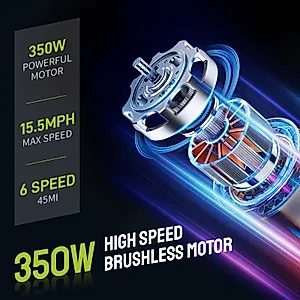 PEXMOR Electric Bike for Adults, 350W (Peak 500W) City Commuter Ebike w/36V 12.5AH Removable Battery, 26" Cruiser Electric Bicycle 6-Speed | Dual Shock Absorber, Complies to UL2849