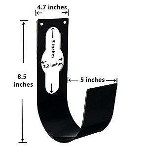 Ebliiny Garden Hose Hanger Wall Mount Heavy Duty Hose Holder Hook for 150ft 100ft 75ft 50ft Expandable Hose (Large, Black)