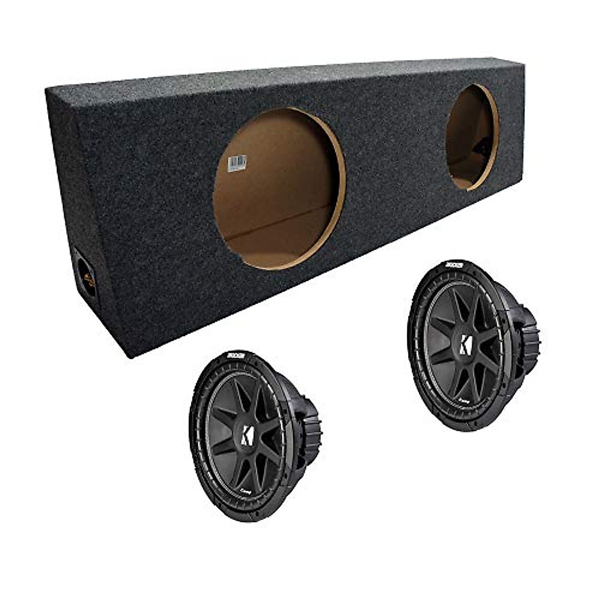 Kicker Bundle Compatible with Universal Vehicle 43C124 Dual 12" Loaded Sub Box Enclosure