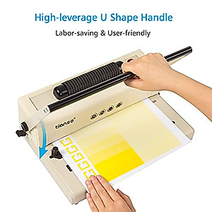 TIANSE Coil Binding Machine, Electric Coil Inserter, Manual Round Hole Punch, 15 Sheets Punch Capacity, Perfect for Letter Size / A4 / A5, Comes with 100pcs 5/16'' Plastic Coil Binding Spines & Plier