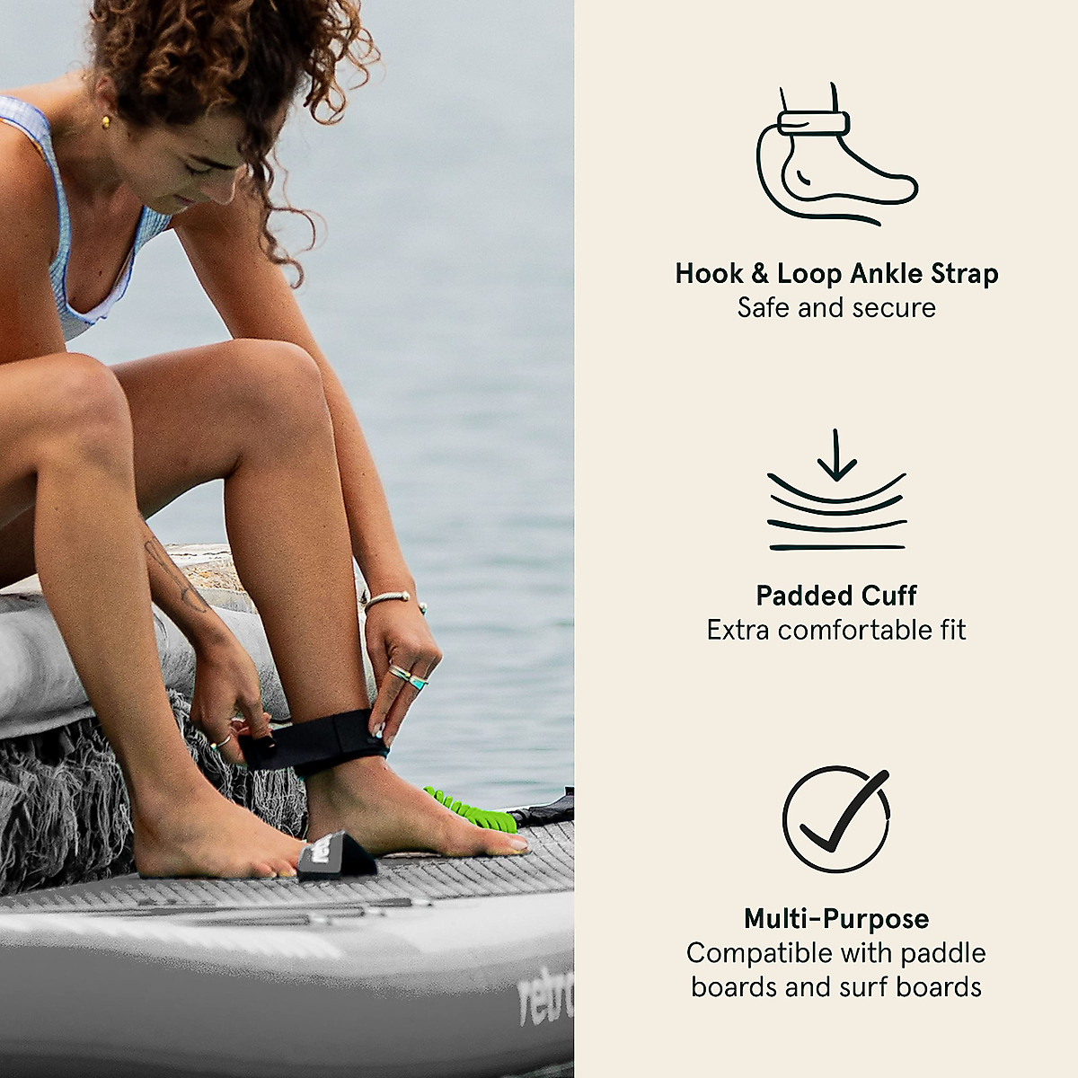 Retrospec Weekender 10' Paddle Board Safety Leash, Coiled for Stand Up Paddleboards