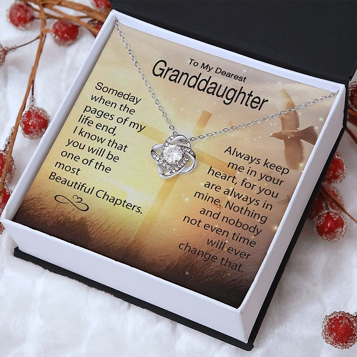 Granddaughter Necklace, Granddaughter Gifts From Grandma Grandpa, Granddaughter Necklace From Grandpa Grandparents, Granddaughter Gifts On Birthday, Christmas, Anniversary with Gift Box & Message Card