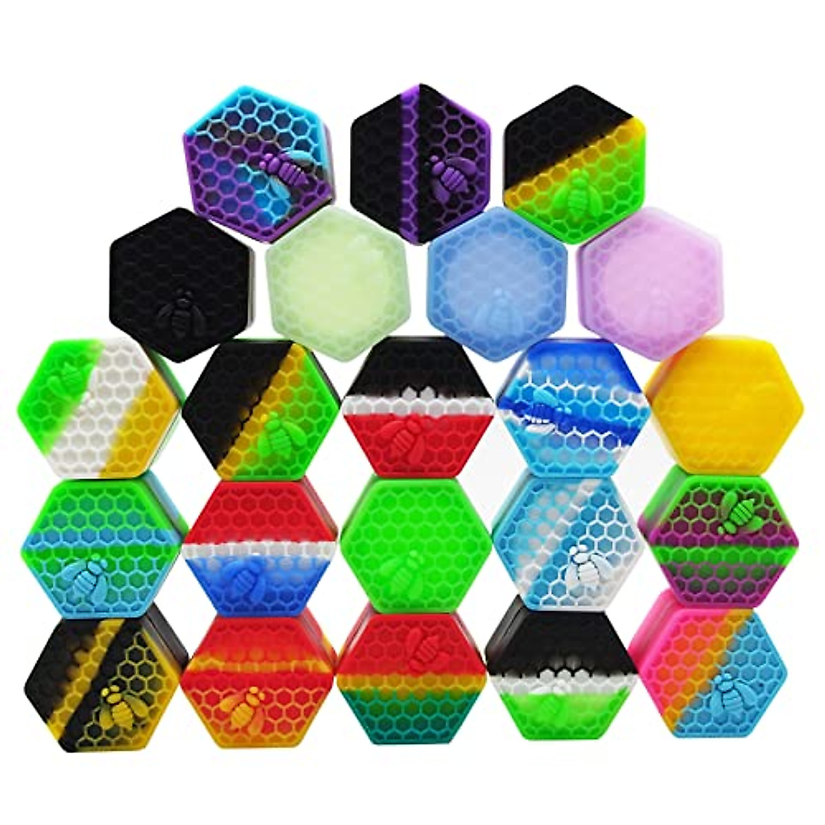 KUVIS 26ml Hexagon Silicone Containers Food Storage Jars Non-stick Multi-use Box (15)