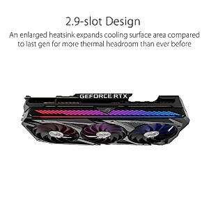 Asus ROG Strix NVIDIA GeForce RTX 3080 Ti OC Edition Gaming Graphics Card (PCIe 4.0, 12GB GDDR6X, HDMI 2.1, DisplayPort 1.4a, Axial-tech Fan Design, 2.9-Slot, Super Alloy Power II, GPU Tweak II)