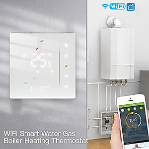 Intelligent Temperature Control,Smart Thermostat for Electric Floor Heating,Programmable, WIFI, APP Control,Energy Saving, Remote Access,95 240V, White