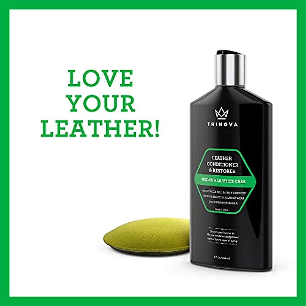 TriNova Leather Conditioner and Restorer with Water Repellent Formula, 8 fl oz