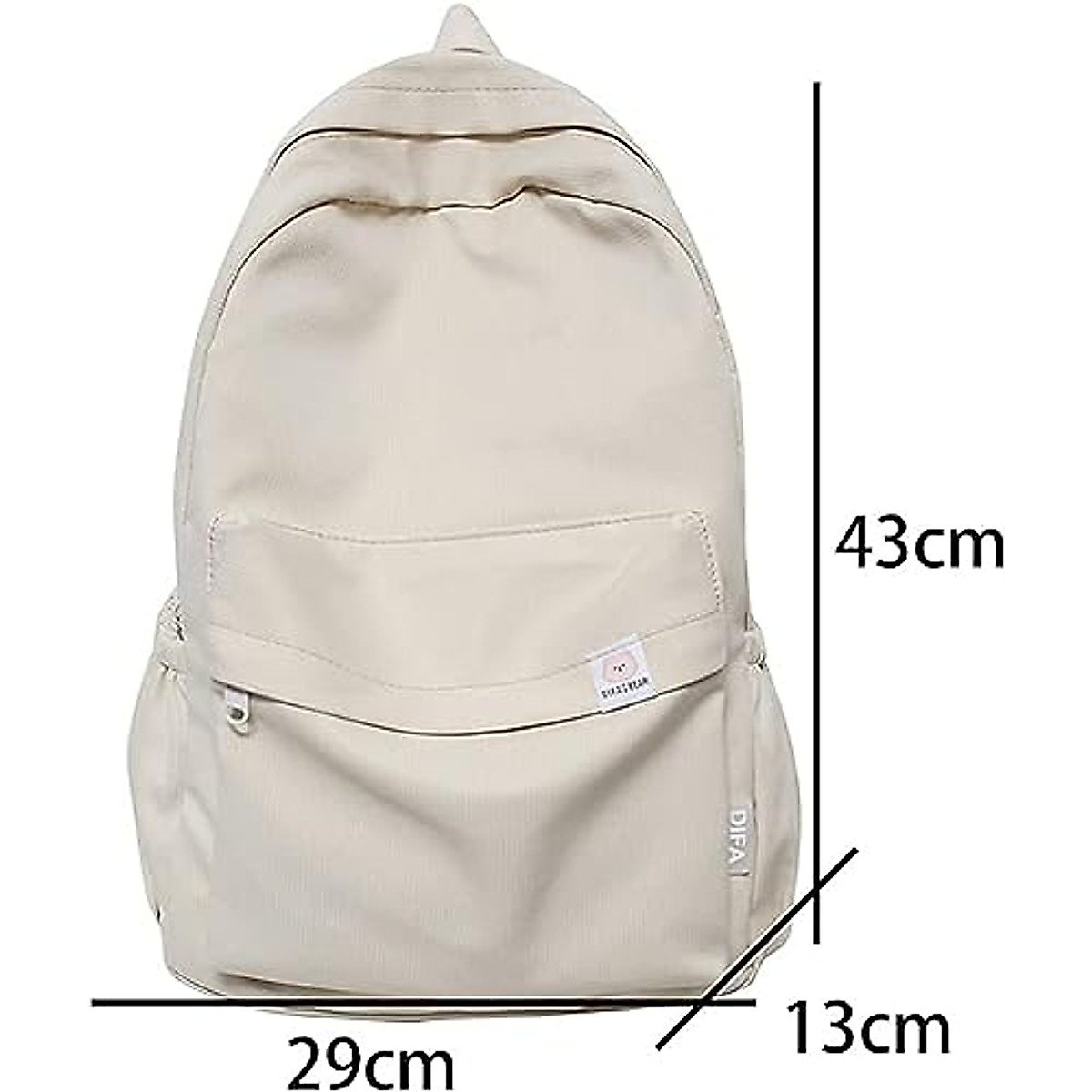 Dfcdcoo Difa Backpack, Difa’s Bear Plain Backpack, Sage Green Backpack Kawaii Cute Backpack Large capacity Casual Aesthetic Backpack (White)