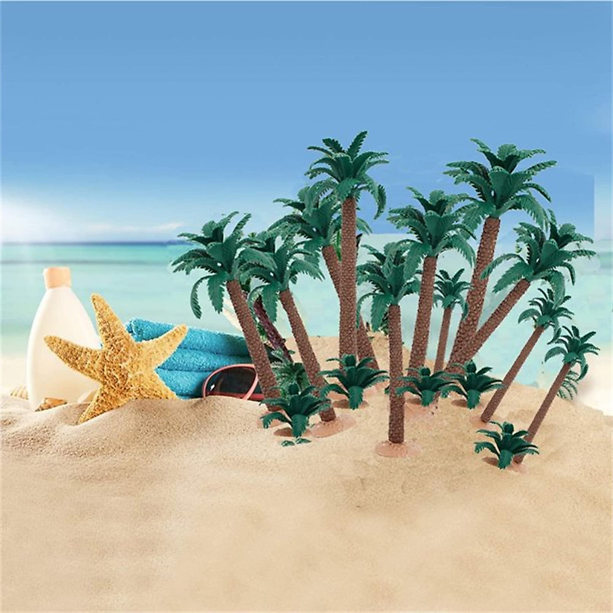 BDBD 7Pcs Mixed Model Trees, 1.7-9 Inch(4.5-24 Cm), Ho Scale Trees, Diorama Trees, Model Train Scenery, S for Projects Scenics Trees