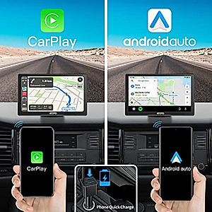 ATOTO P8 Portable 7'' QLED Display Car Radio, with HD 1080P Rear DVR Cam, On-Dash Camera Input, Wireless Carplay & Wireless Android Auto, Remote Control, WDR & Auto Dimmer, AUX/FM Output, P807SD-RC